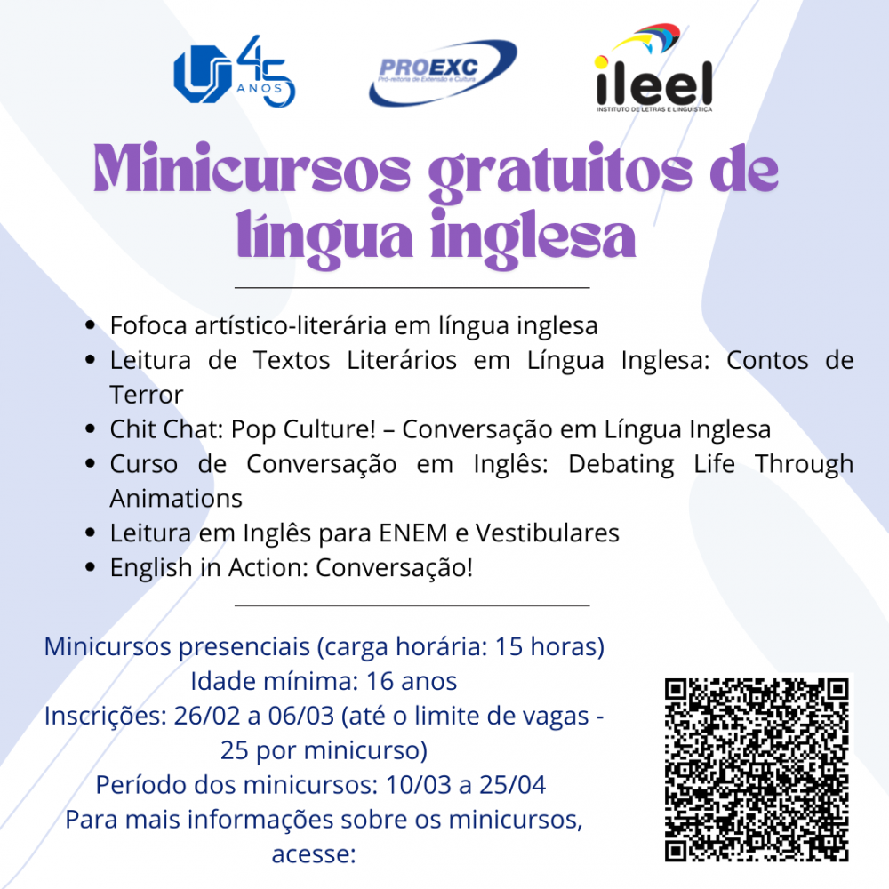 Minicursos gratuitos de língua inglesa | ILEEL